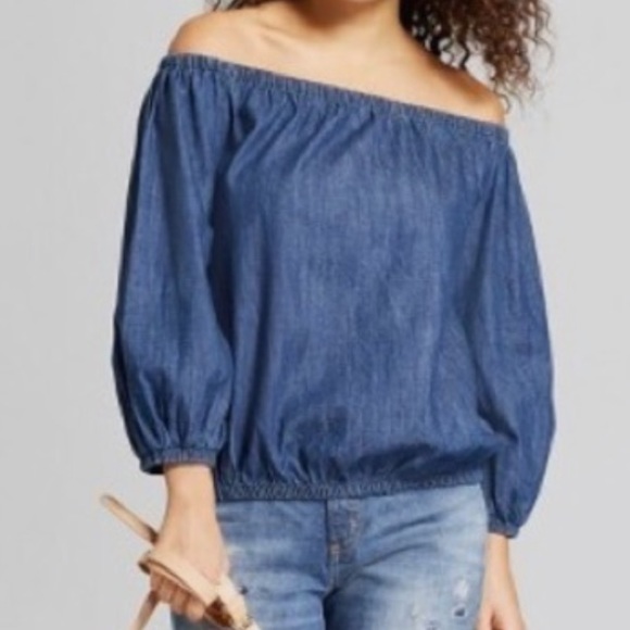 Universal Thread | Tops | Nwt Universal Thread Denim Off Shoulder Top ...